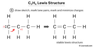 C3H6 Lewis structure - Learnool